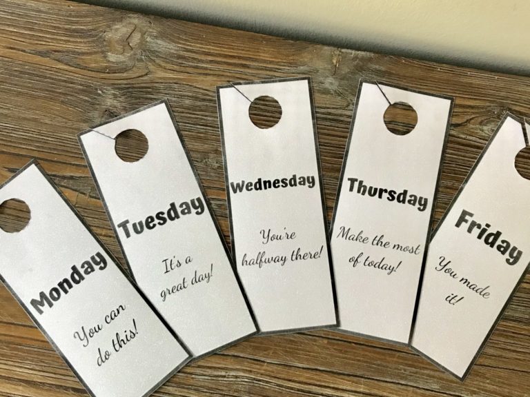 Printable Days of the Week Clothing Tags