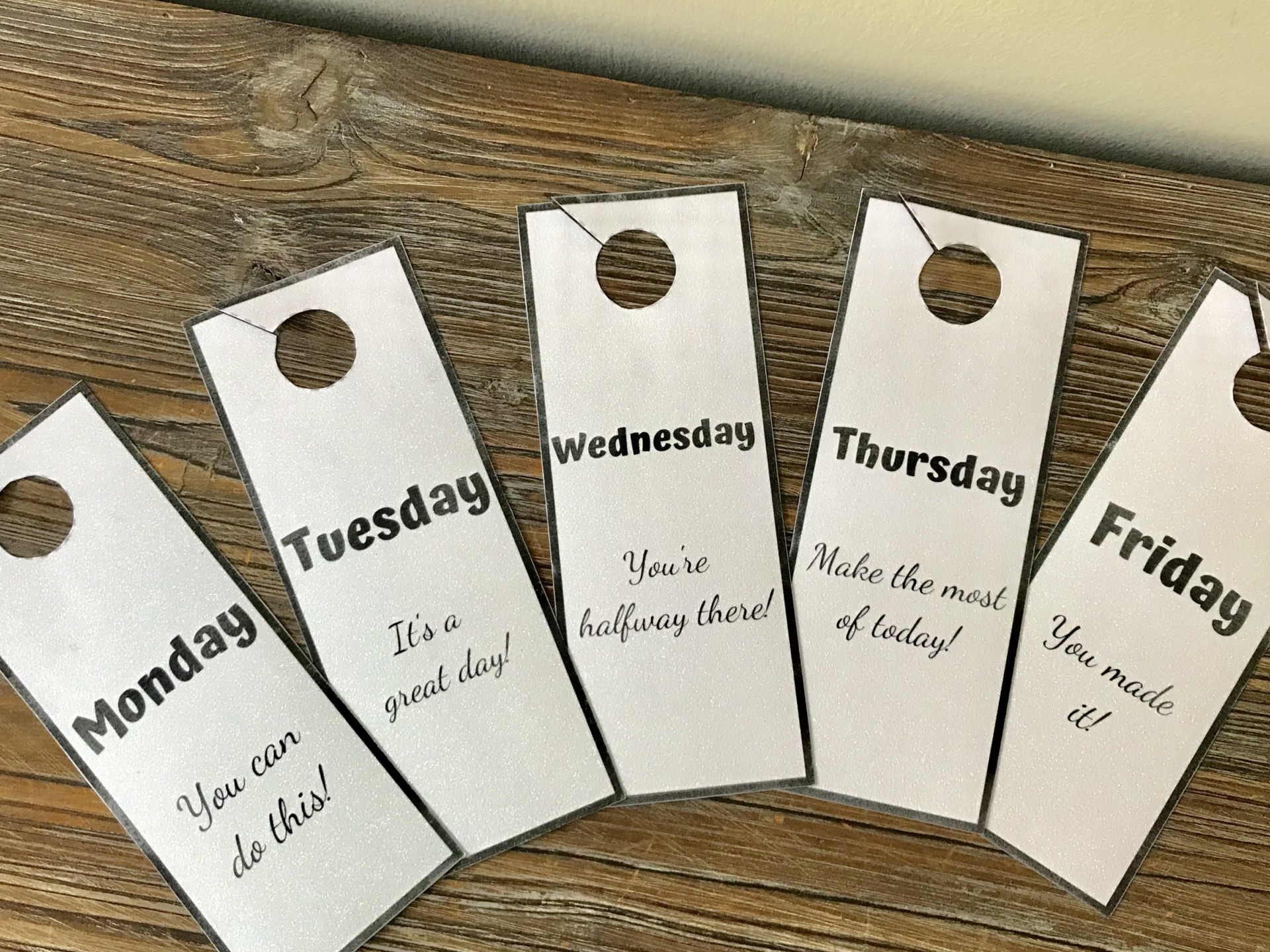 Printable Days of the Week Clothing Tags