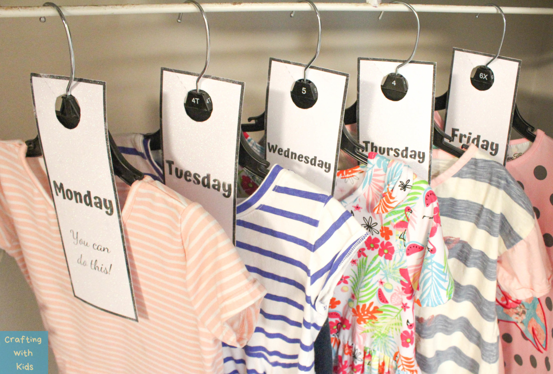 Printable Days of the Week Clothing Tags