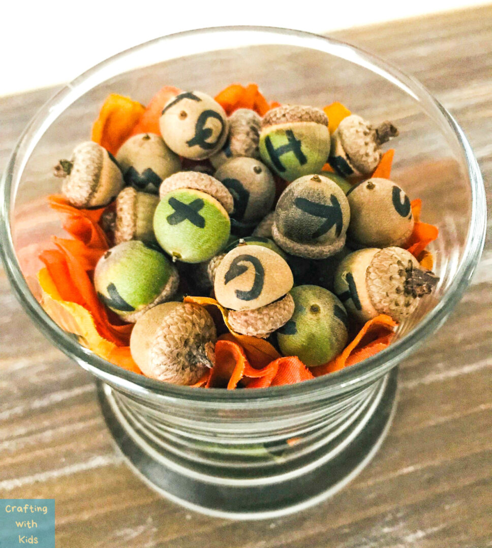 Acorn Alphabet Learning Activity for Fall with Nature Walk