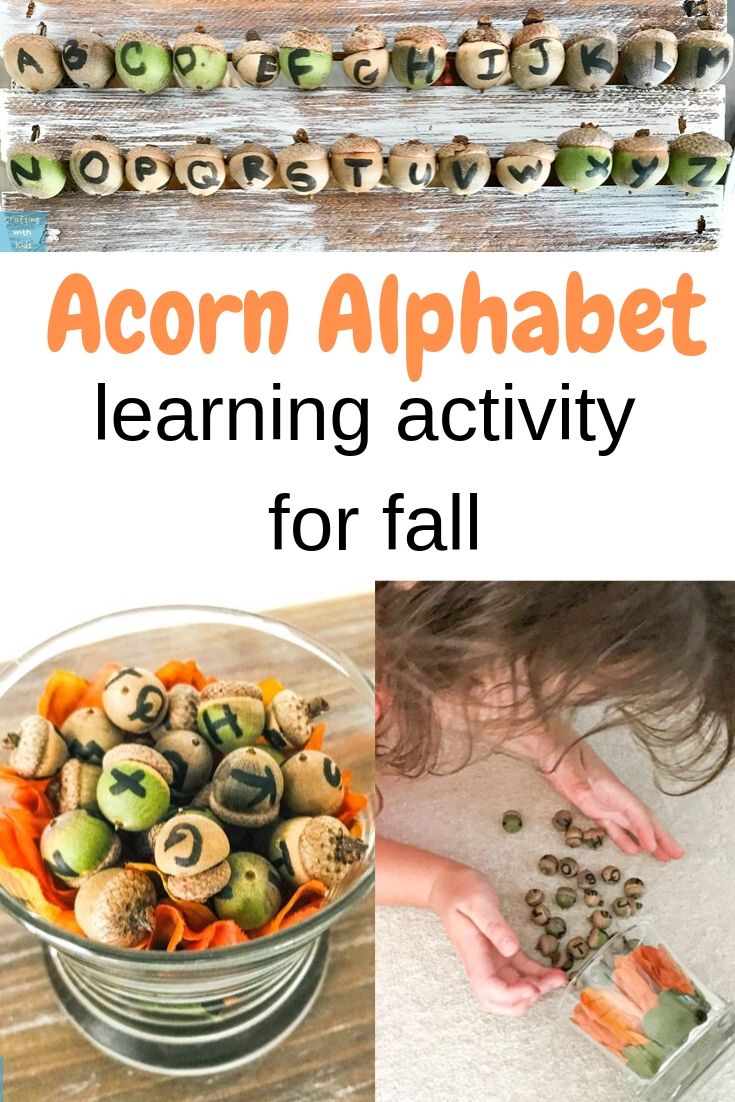 Acorn Alphabet Learning Activity for Fall with Nature Walk
