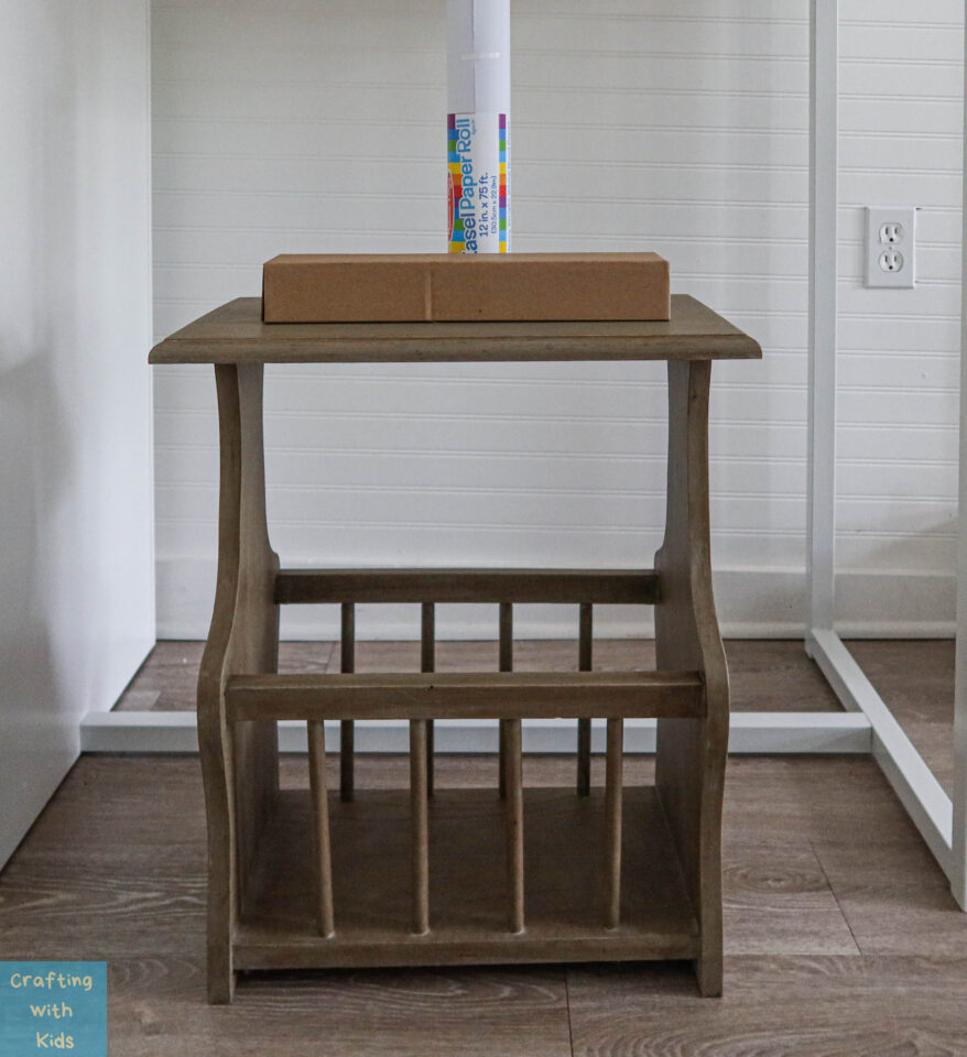 Kids Drawing Desk with a DIY Paper Roll Holder