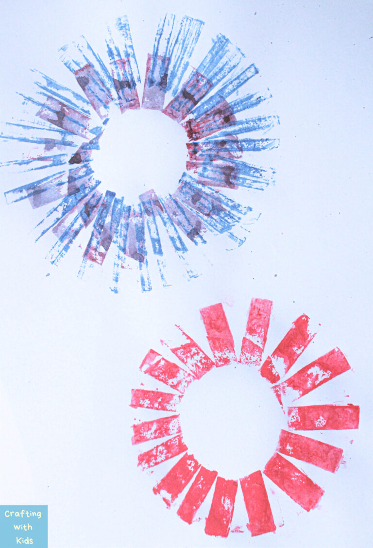 Toilet Paper Roll Fireworks Kids Craft for 4th of July