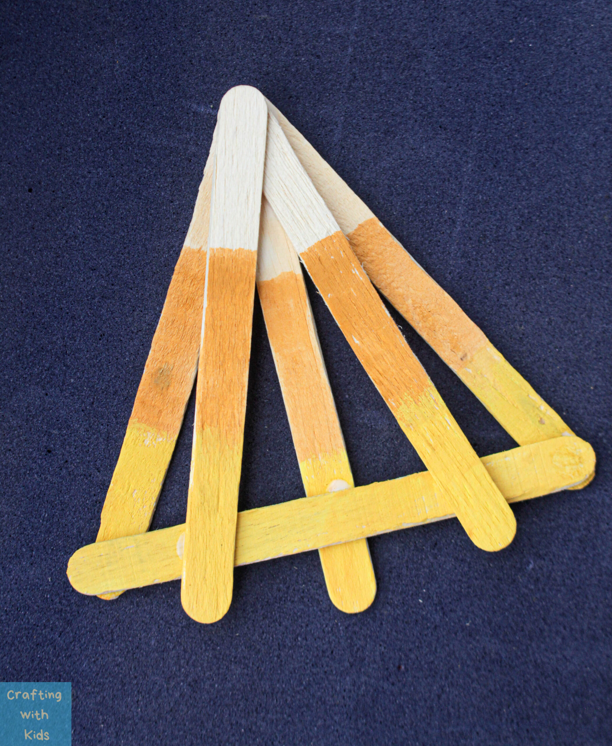 Popsicle Stick Candy Corn for a Fun Fall Kids Craft
