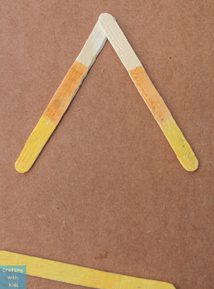 Popsicle Stick Candy Corn for a Fun Fall Kids Craft