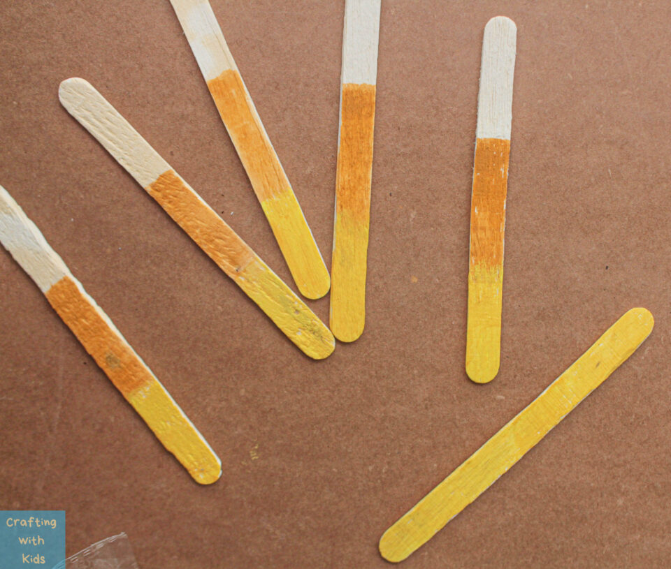 Popsicle Stick Candy Corn for a Fun Fall Kids Craft