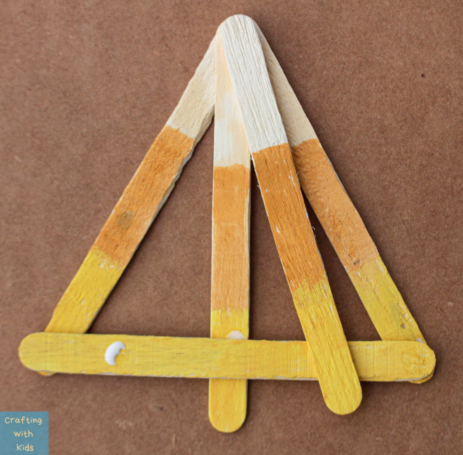 Popsicle Stick Candy Corn for a Fun Fall Kids Craft