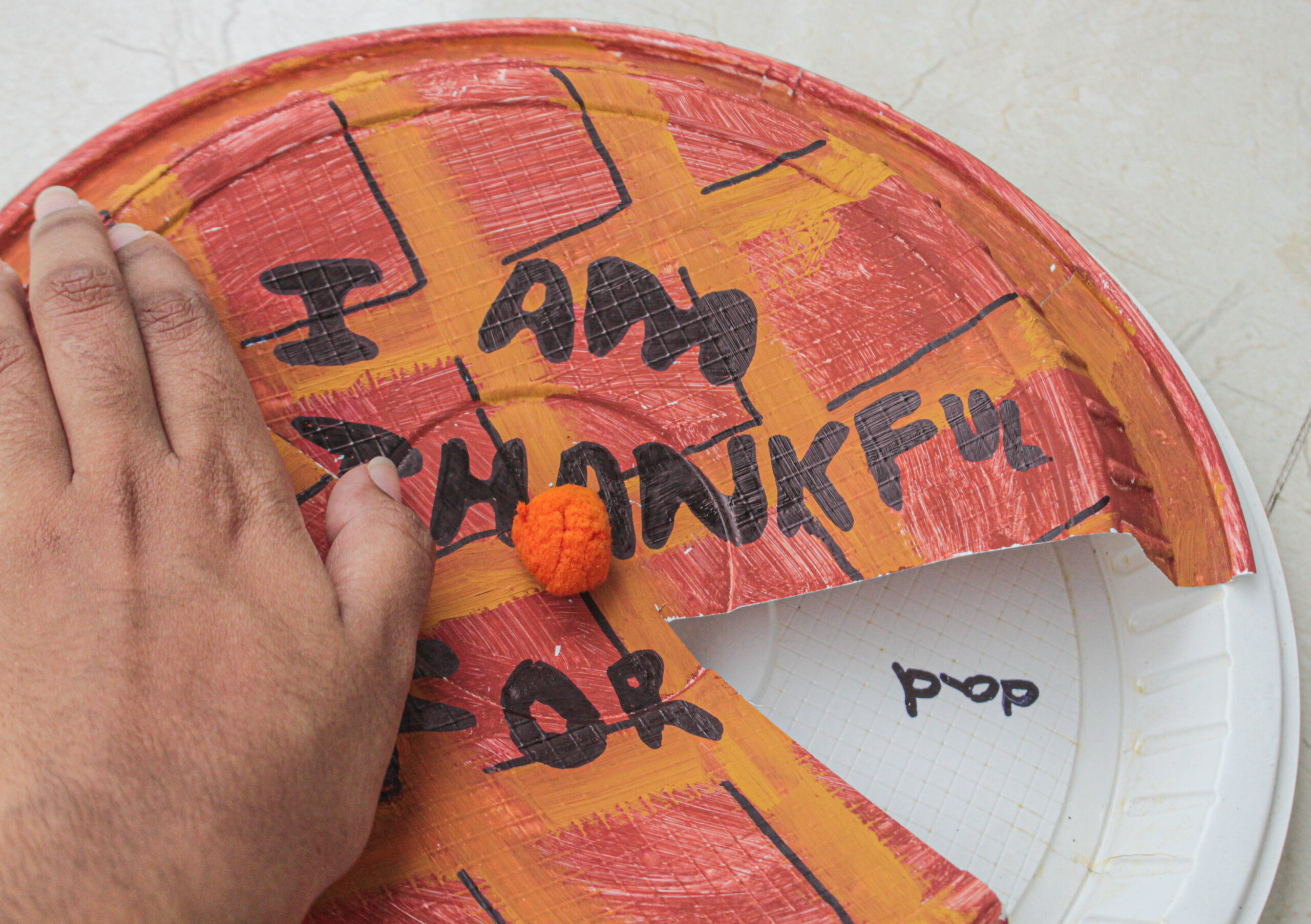 Paper Plate Craft with a 'Thankful For' Wheel for Thanksgiving