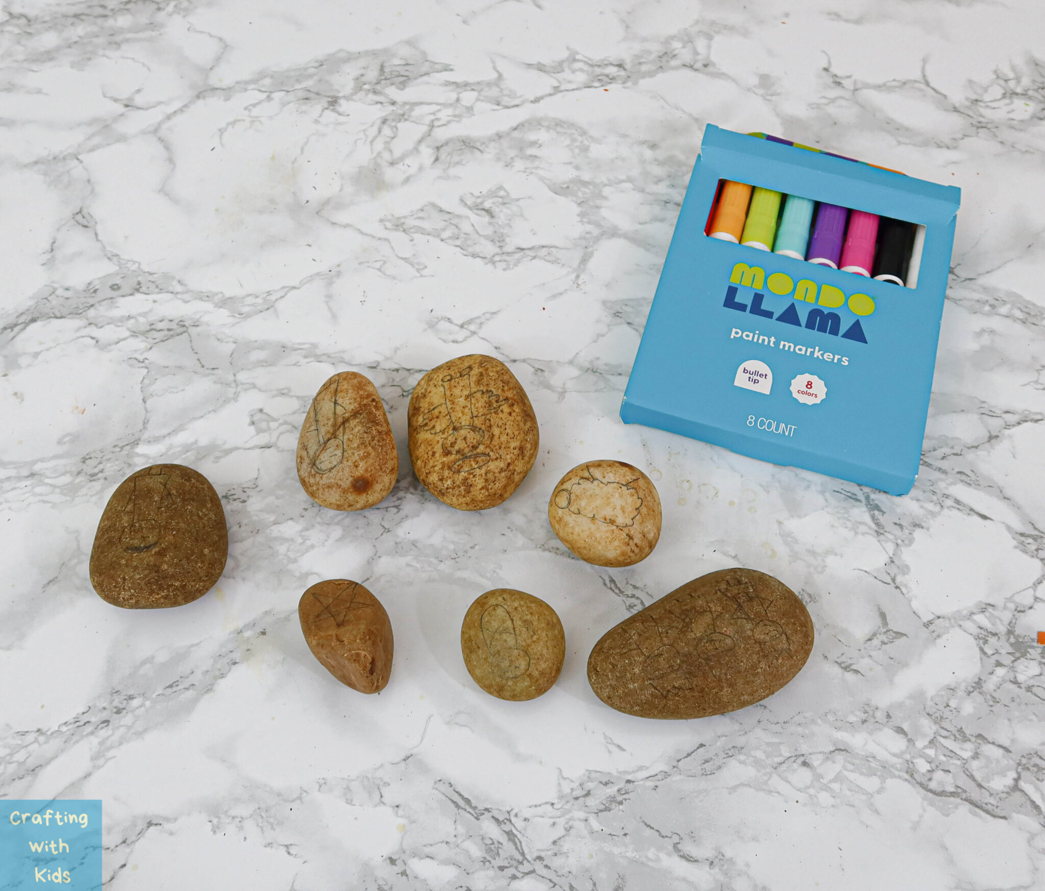 Christmas Rock Painting with a Nativity Scene