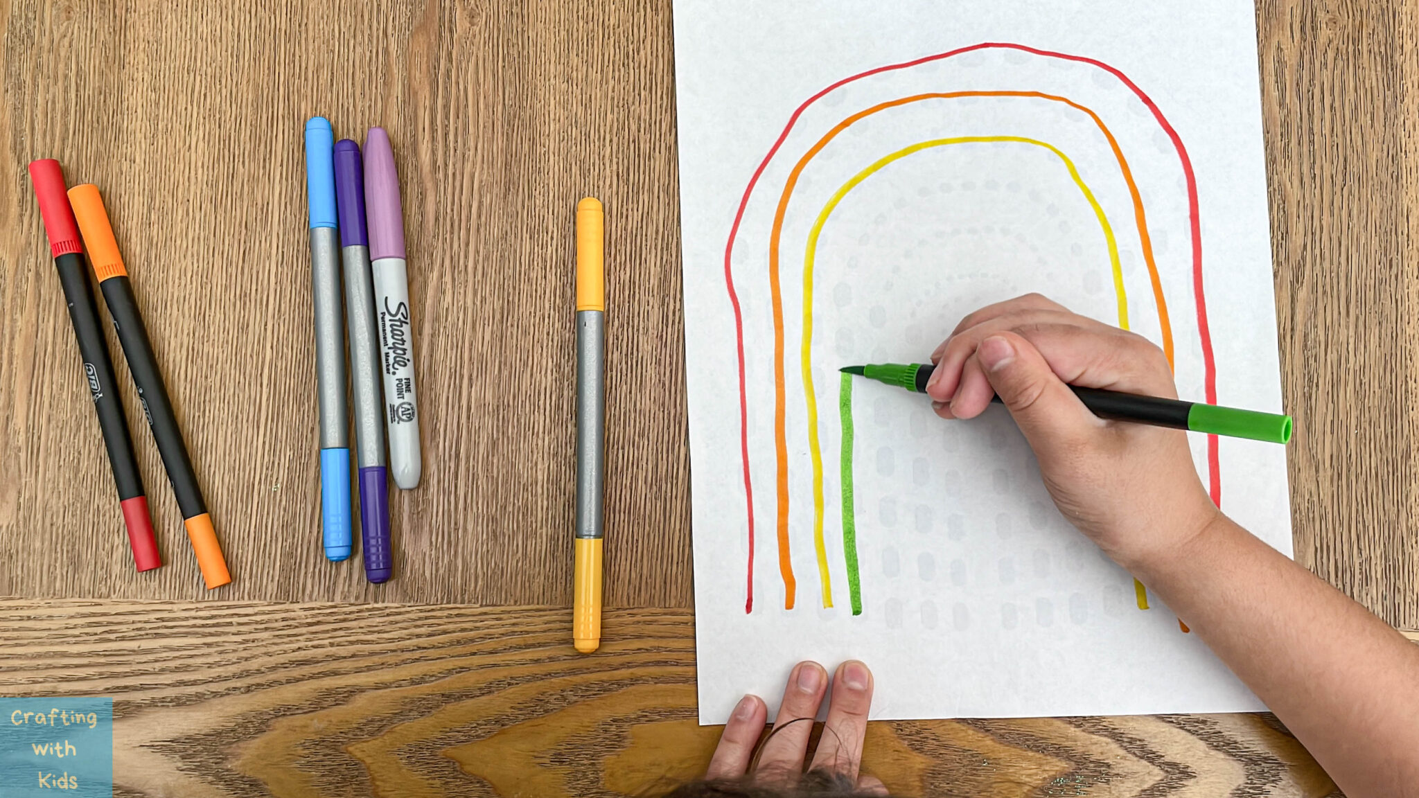 How to Draw a Rainbow for Kids with Free Printable Template
