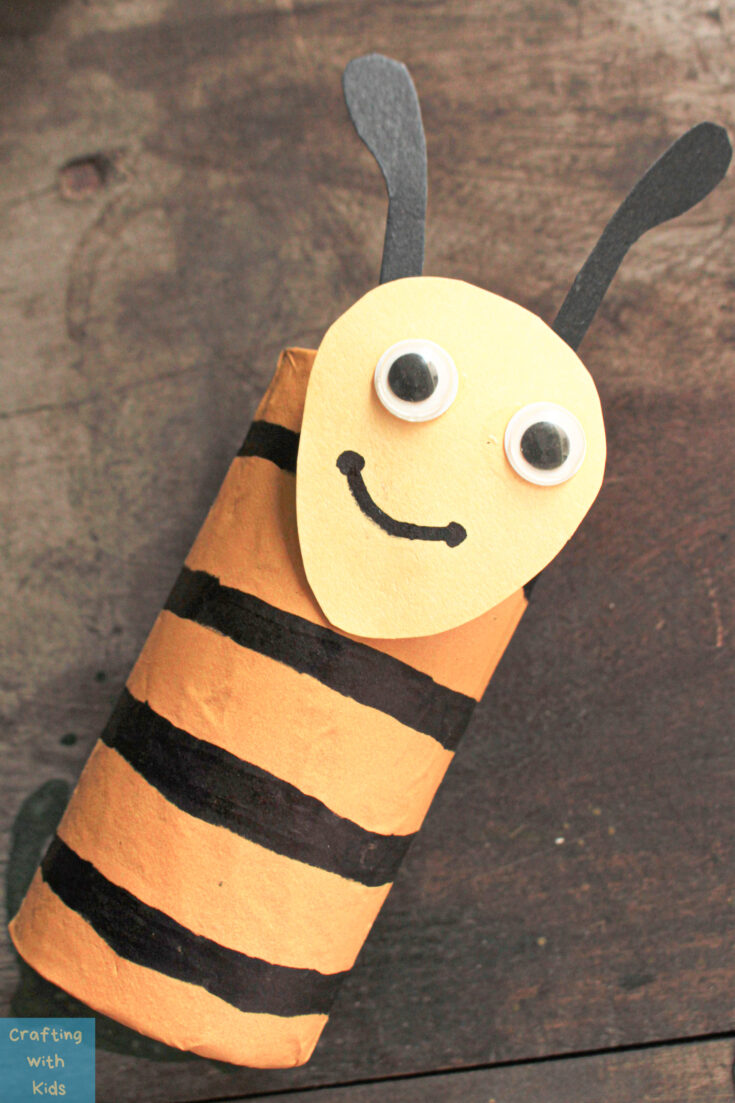 Bumblebee Craft for Kids with a Toilet Paper Roll Tube