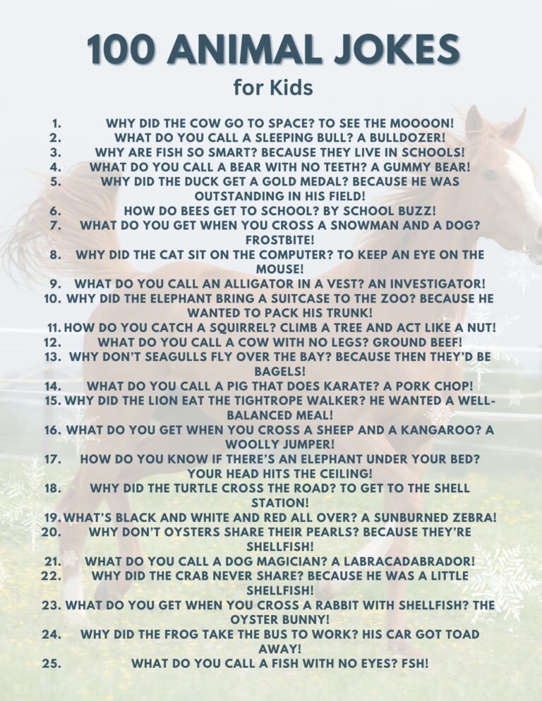 100 Hilarious Animal Jokes Kids Will Love