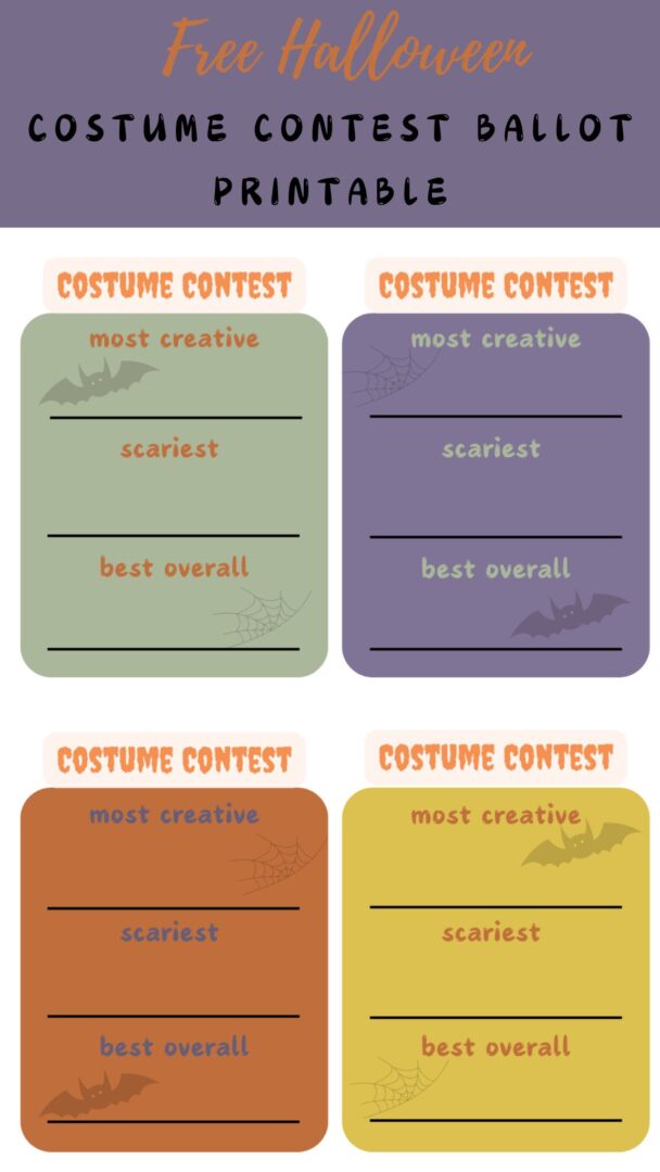 Free Printable Halloween Costume Contest Ballot Printable