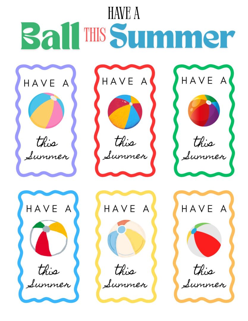 Fun Summer End of Year Printable Gift Tags for Kids