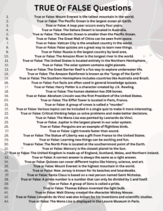 Test Your Knowledge: Fun True or False Questions for Kids