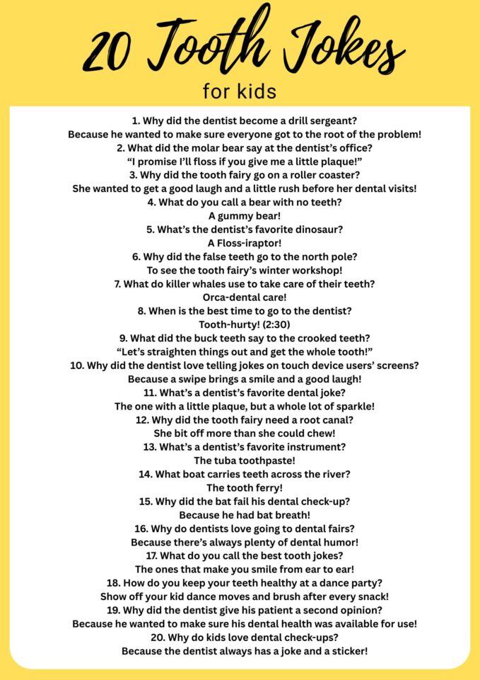 20 Awesome and Funny Tooth Jokes for Kids