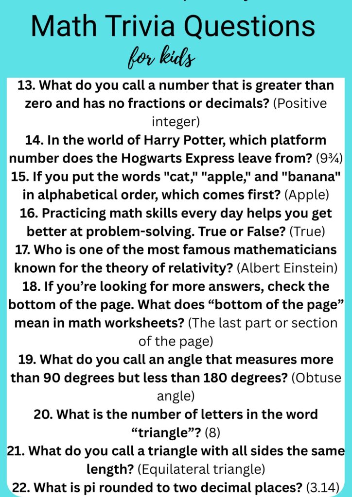 50+ Fun Math Trivia Questions for Kids (With Answers!)