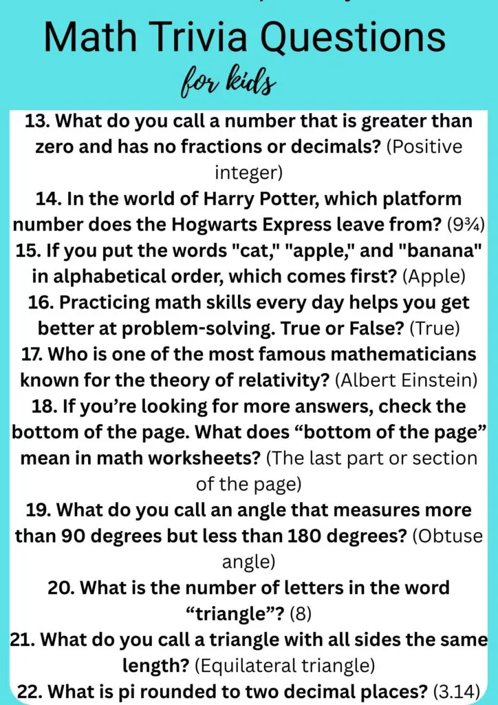50+ Fun Math Trivia Questions for Kids (With Answers!)