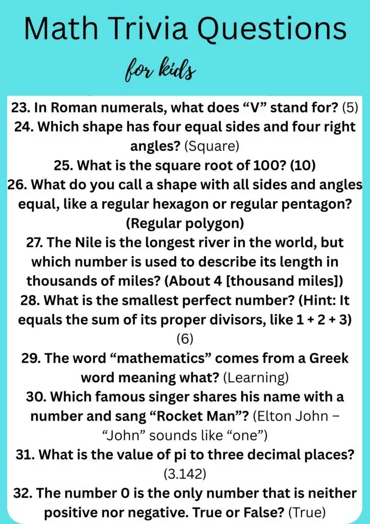 50+ Fun Math Trivia Questions for Kids (With Answers!)