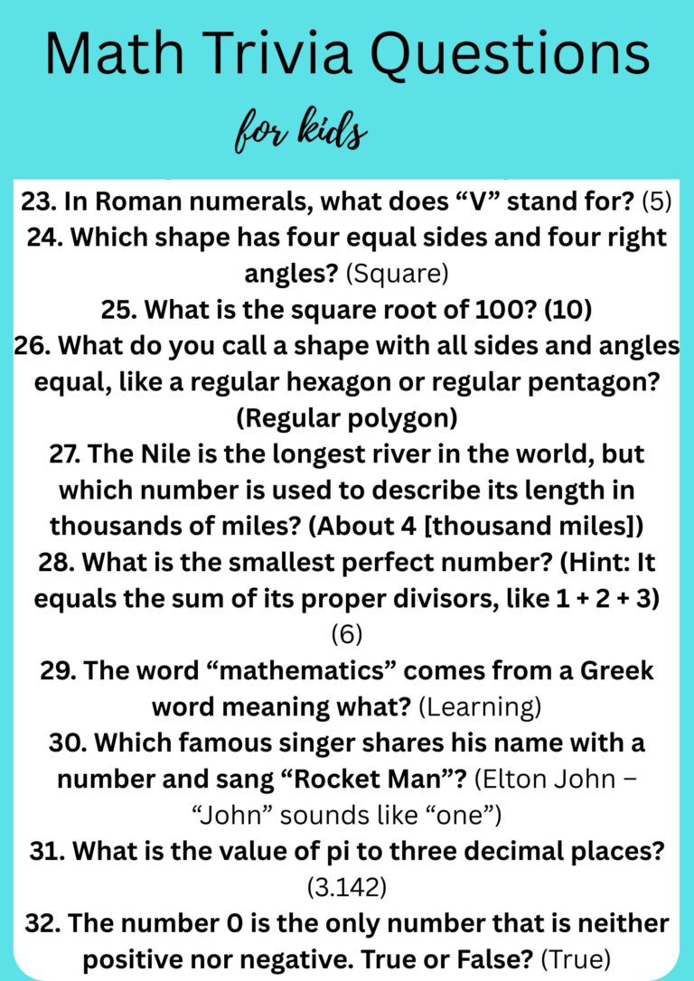 50+ Fun Math Trivia Questions for Kids (With Answers!)