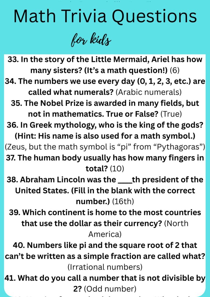 50+ Fun Math Trivia Questions for Kids (With Answers!)
