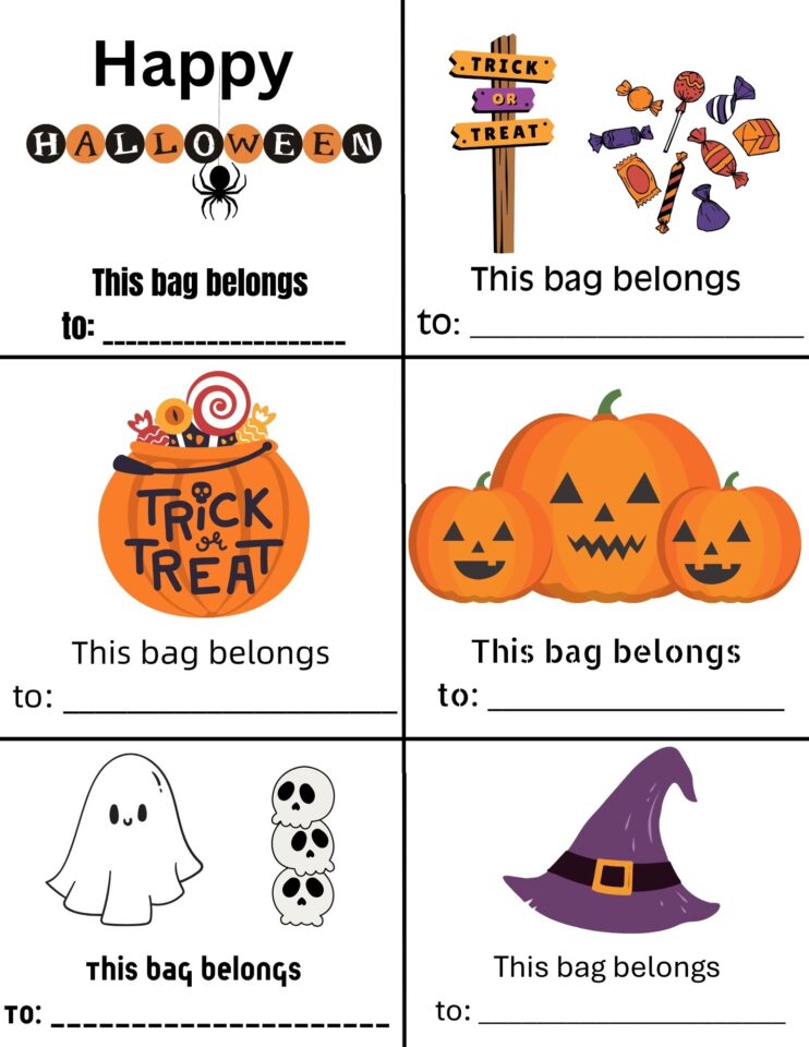 Free Halloween Trick-or-Treat Bag Printables for Kids