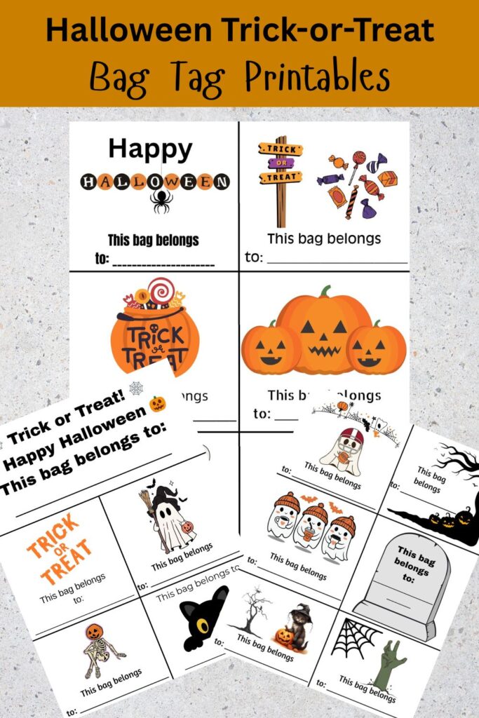 Free Halloween Trick-or-Treat Bag Printables for Kids