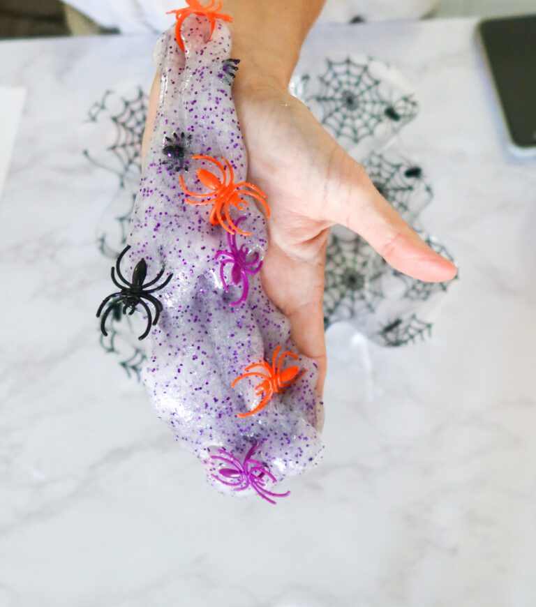 DIY Halloween Slime Recipe: Sparkly and Full of Spiders!
