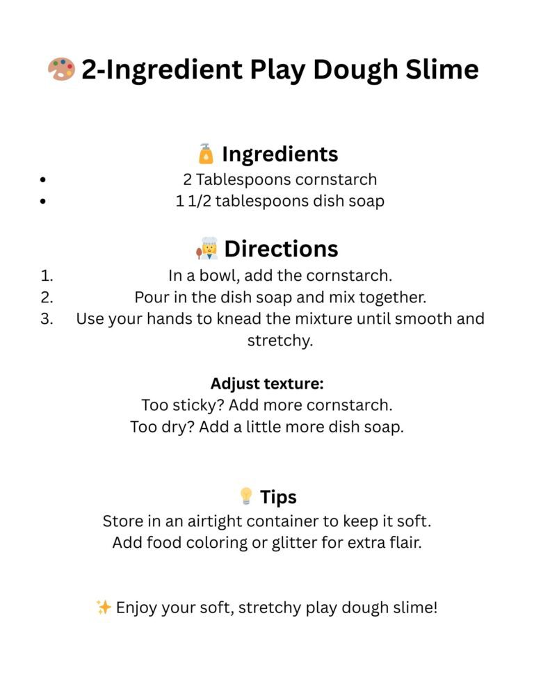 Printable Slime Recipes Kids Love Fluffy to Glossy Fun