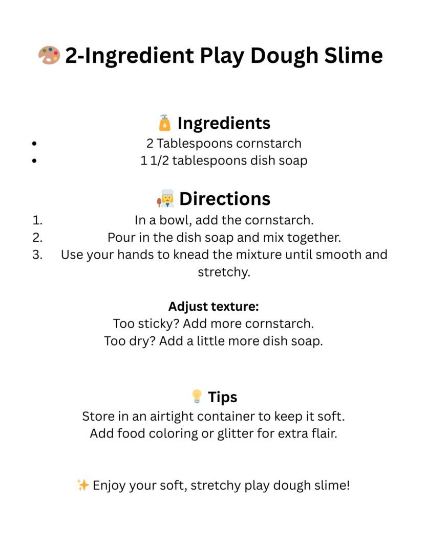 Printable Slime Recipes Kids Love Fluffy to Glossy Fun