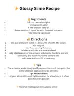 Printable Slime Recipes Kids Love Fluffy to Glossy Fun