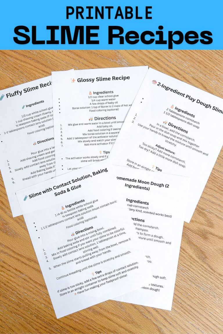 From Fluffy to Glossy: Printable Slime Recipes Kids Love